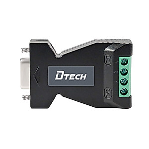 DTECH RS232 to RS485 Converter Serial Adapter with 4 Position Terminal Block for Long Haul Data Communication Supports 600W Anti-Surge