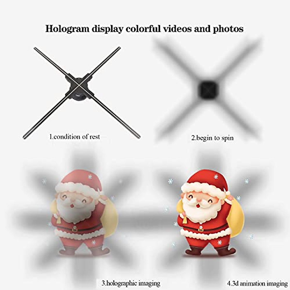 3D Hologram Fan,Missyou 25.6“ Hologram Projector HD LED Holographic Christmas Tree Advertising Display with Remote,Bluetooth,Splicing,700 Video Library for Business Store Signs,Bar,Party,Halloween