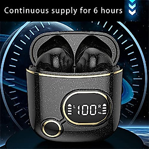 Digital Display Touch Control Wireless Bluetooth Earphones, Flash Powder TWS Headphones Bluetooth 5.2 Sport Headphones