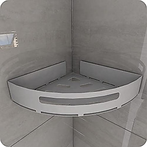 METALCROMO 1-Pack Shower Shelve for Tile Walls, No Drilling Required Stainless Steel Corner Shower Caddy for Shampoo Conditioner, Bathroom Organizer No Drilling (White)