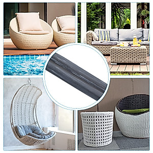 PATIKIL Wicker Repair Kit, Flat Synthetic Rattan Fix Kit Plastic Patio Chair Replacement DIY Set for Garden Furniture Sofa Table, Gray White Stripe