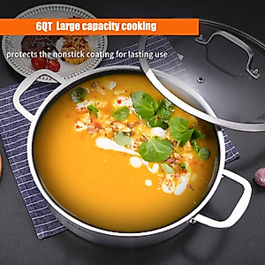 DELARLO Tri-Ply Stainless Steel Saute Pan 6 Quarts Deep Frying Pan, 12 inch Induction Compatible Chef Cooking Pan, Sauté Pan with lid, Dishwasher & Oven Safe