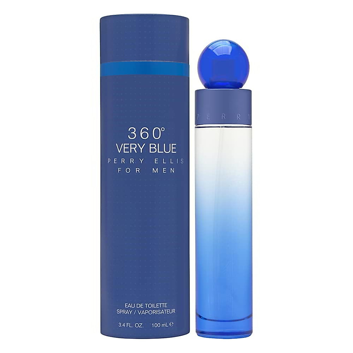 Perry Ellis 360 Very Blue For Men Eau De Toilette Spray 3.4 Ounce