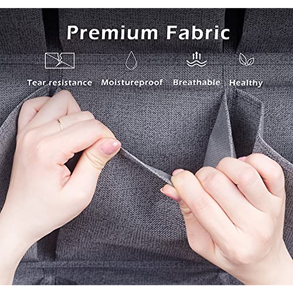 MISSLO Sturdy Fabric Hanging Shoe Organizer Over the Door Shoe Rack 24 Large Pockets Closet Holder Hanger Storage with 4 Metal Hooks for Men Sneakers Women High Heels Slippers