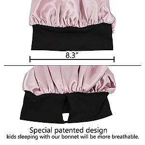 SENGTERM Kids Long Satin Bonnet Girls Sleeping Cap Braids Bonnet for Long Curly Hair