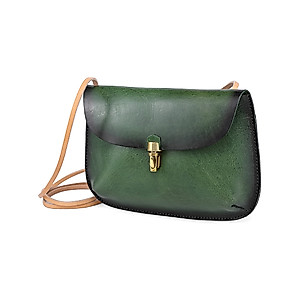 OLD TREND Ada Leather Crossbody Bag (Green Ombre)