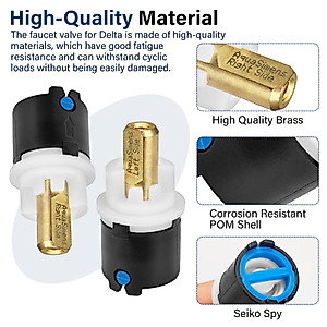 RP60400 Valve Hot and Cold Bathroom Faucet Cartridge Sink Handle Valve Stem Assembly Replacement Parts for Delta 2 Handle Bath Diamond Seal Technology Faucets and Beverage Faucets