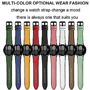 VQ PU Leather Bands Compatible for Samsung Galaxy Watch 4 Band 40mm 44mm,20mm Adjustable Sport Replacement Watch Band Straps Red