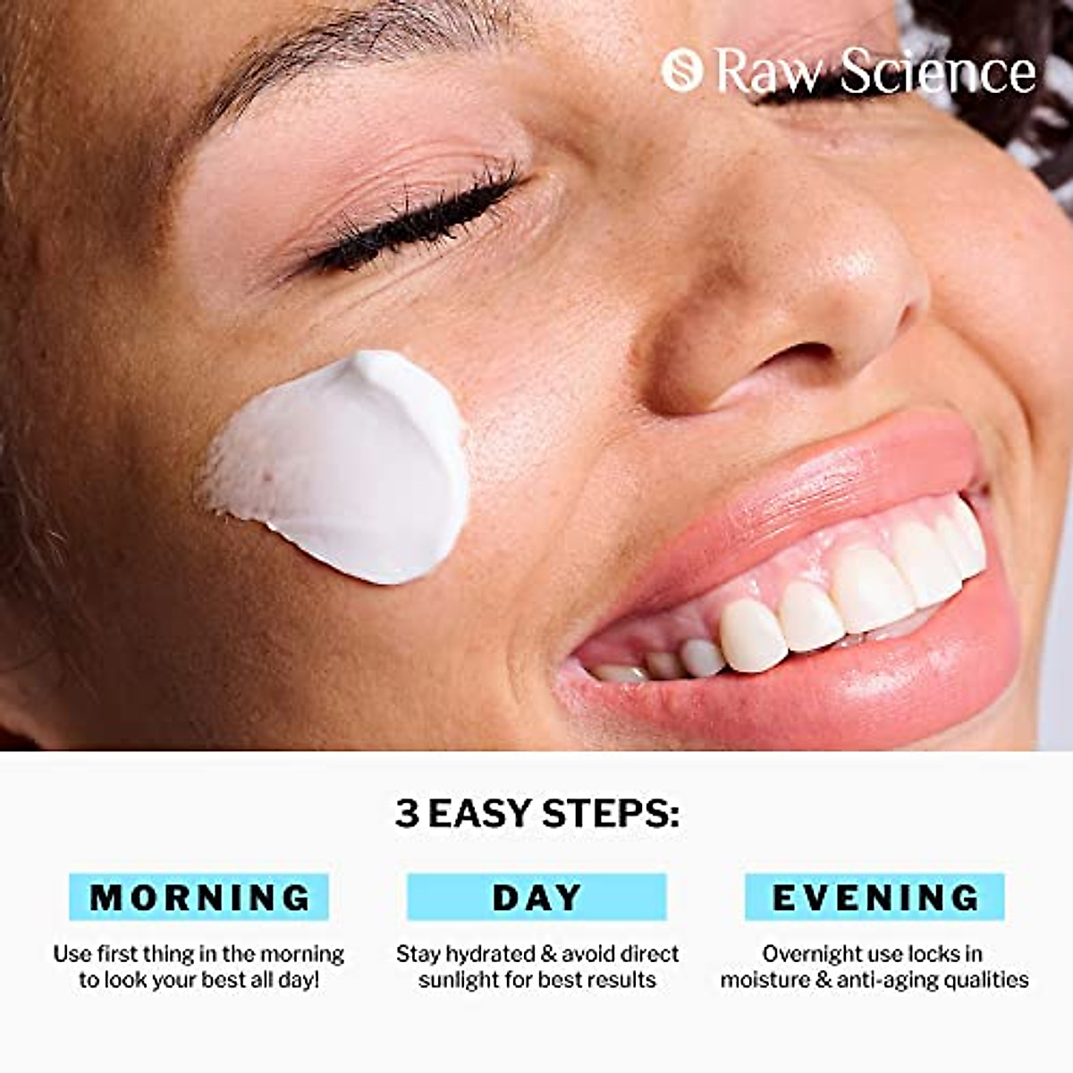 S RAW SCIENCE Anti-Aging Face Moisturizer for Women & Men, Collagen Day & Night Cream, Anti-Aging Skin Care with Hyaluronic Acid, Moisturizing & Nourishing Anti-Wrinkle Face Cream, Non-Greasy Formula