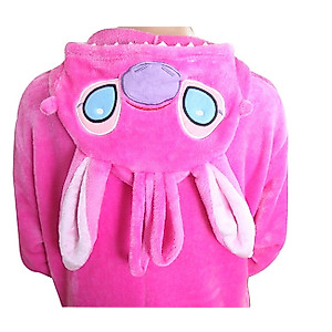 Prferhouse Unisex Adult Pajamas Costume One Piece Flannel Halloween Cosplay Hooded Jumpsuit