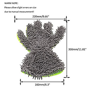 BokWin 2-Pack Car Wash Mitt Scratch Free, 5-Finger Microfiber Wash Mitts, Car Interior Exterior Cleaning Gloves, Auto Chenille Washing Sponge Kits for Cleaning Wheel Tight Spot