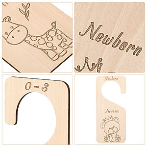 ShiningLove Wooden Baby Closet Dividers 7PCS Double Side Baby Clothes Closet Organizer Hangers from Newborn to 24 Months for Nursery Decor Newborn Essentials Nursery Closet Dividers Girl or Boy