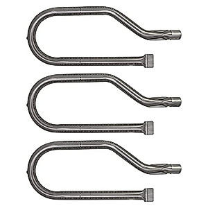 UpStart Components 3-Pack BBQ Gas Grill Tube Burner Replacement Parts for Virco Kirkland Signature 720-0011 - Compatible Barbeque Stainless Steel Pipe Burners