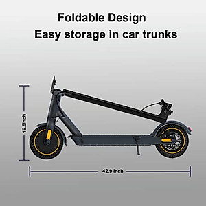 Electric Scooter 10" Solid Tires 600W Peak Motor Up to 20Miles Range and 19Mph Speed for Adults - Portable Folding Commuting Scooter with Double Braking System and App