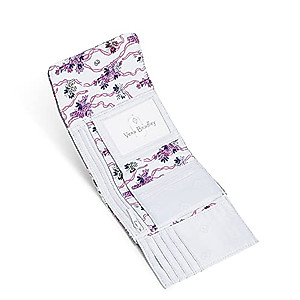 Vera Bradley Women's Cotton Riley Compact Wallet With RFID Protection, Hope Blooms - Recycled Cotton, One Size