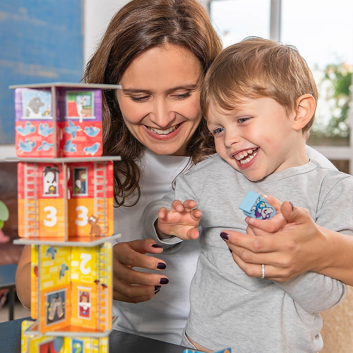 HABA My Very First Games Rhino Hero Junior - A Cooperative Stacking and Matching Game for 2 Years and Up