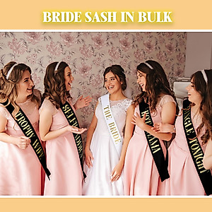 JellyArch 24 Pcs Bride Sash Bachelorette Party Bridesmaid Sashes Set Bridal Team Sash Bachelorette Party Sashes Bridal Shower Decorations Bride Gifts for Bride Bridesmaids Maid of Honor Party Supply