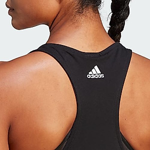 adidas womens Essentials Loose Logo Tank Top Shirt, Black/White, X-Large US