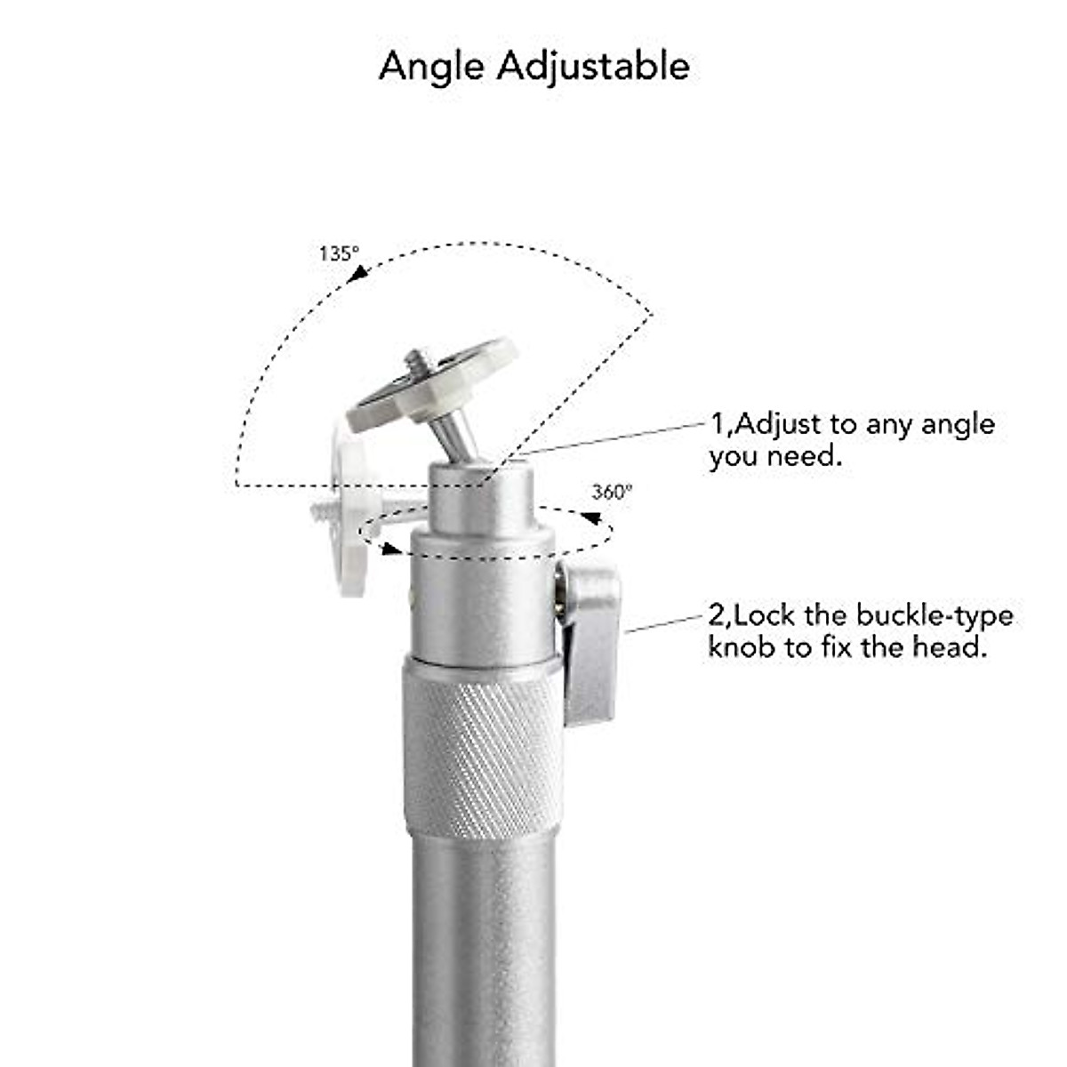 Universal Extending Projector Ceiling Mount Hanger 360°Rotatable Head with Extendable Length 13.8 Inch to 23.6 Inch / 11 lbs Load Mounting Bracket
