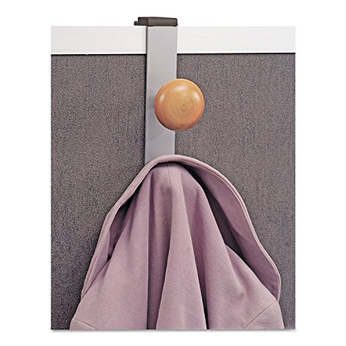 ALBA PM2PARTBO Cubicle Garment Peg, 2-Hook, 1 1/5 x 1 3/8 x 7 9/10, Metallic Grey
