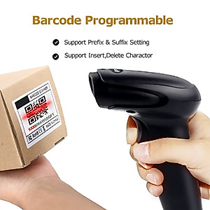 Alacrity Wireless Portable 1D&2D Barcode Scanner with Stand QR Bluetooth Barcode Scanner Gun 3-in-1 Vibration, Cordless, Rechargeable Scan Gun for Inventory Management