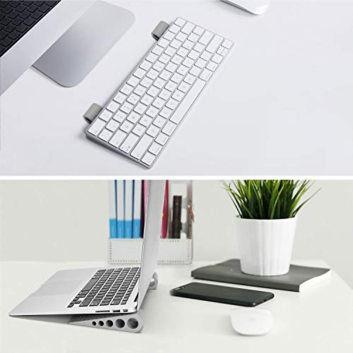 SUPBEE Laptop & Notebook Stands, [4 Pack] Portable Anti-Slip Rubber Elevated Kickstand Holder, Desktop Stable Tilting Wedge & Scratch-Free Ventilated Risers for All Laptop, Notebook, Computer Keyboard