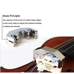 TUOREN 4 Pack Violin Practice Mute Set 2 PCS Claw Style (Rubber and Chrome) & 2 PCS Round Tourte Style Violin Fiddle Silent Silencer Parts