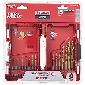 Milwaukee 48-89-4630 Kit TiN Shockwave (15-Piece Titanium)