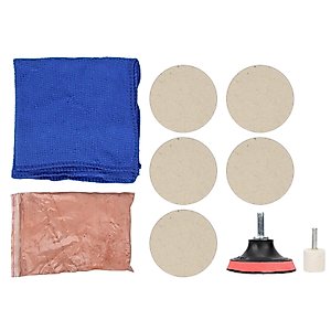 Glass Polishing Kit, Yctze 100g Cerium Oxide Powder Polish Kit for Car Windscreen Glass, Restores Scratched, Removes Blade Damage, Scuffs and Water Deposits