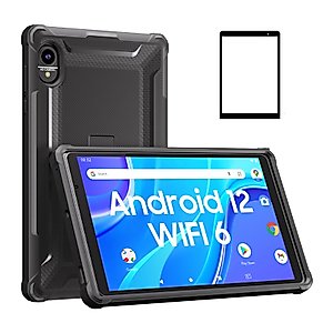 Tablet 8 inch, Android 12 Tablet Pc with Case and Glass, 32GB ROM Support 512GB Expand, Wi-Fi 6 Tablets Computer, 1280x800 Resolution HD Touch Screen, 2+8MP Dual Camera, Google GMS Certified Tab