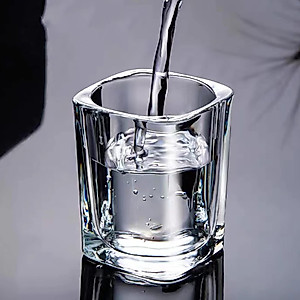 Hlukana 6 Pack Heavy Base Shot Glasses Set, 2.2 oz Clear Shot Glasses Bulk, Tequila Shot Glass, Square Shot Glass, Espresso Shot Glass for Vodka, Whiskey, Tequila, Espressos, Spirits & Liquors