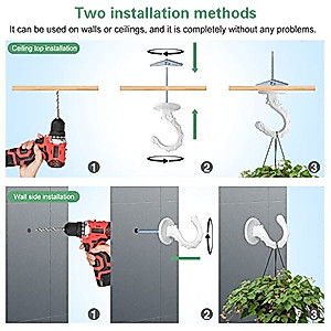 通用 Swag Hooks for Ceiling Hanging, 2 Set Ceiling Hooks for Hanging Plants, Metal Material, Hanging Screws with Beautiful Totems (White)