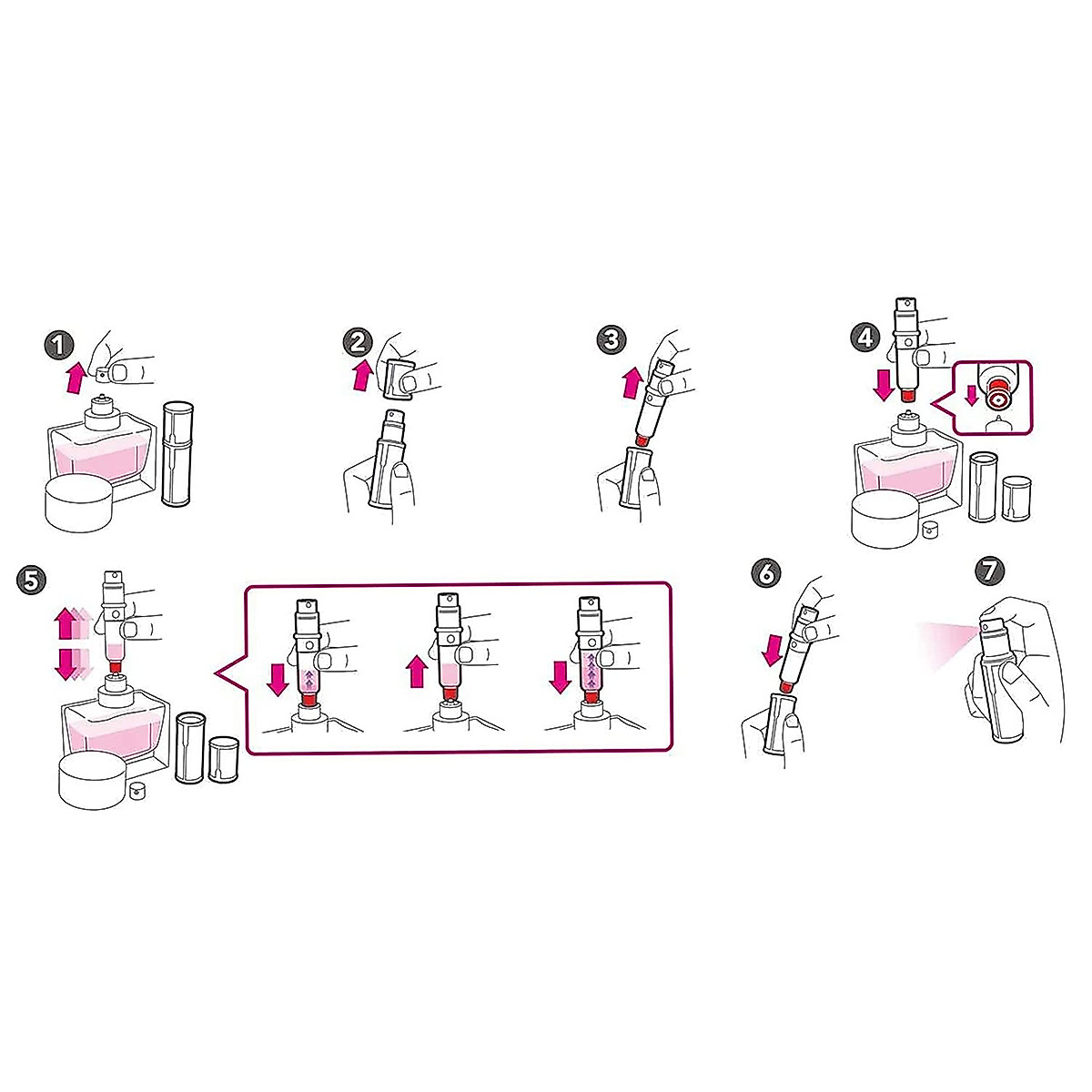 Travalo Classic Perfume Atomizer - U refill system - Elegant Metal Travel Atomiser - TSA Flight Approved Portable Mini Refillable Empty spray Bottle Glass-free Scent Pump Case - Pink 0.17 oz / 5ml