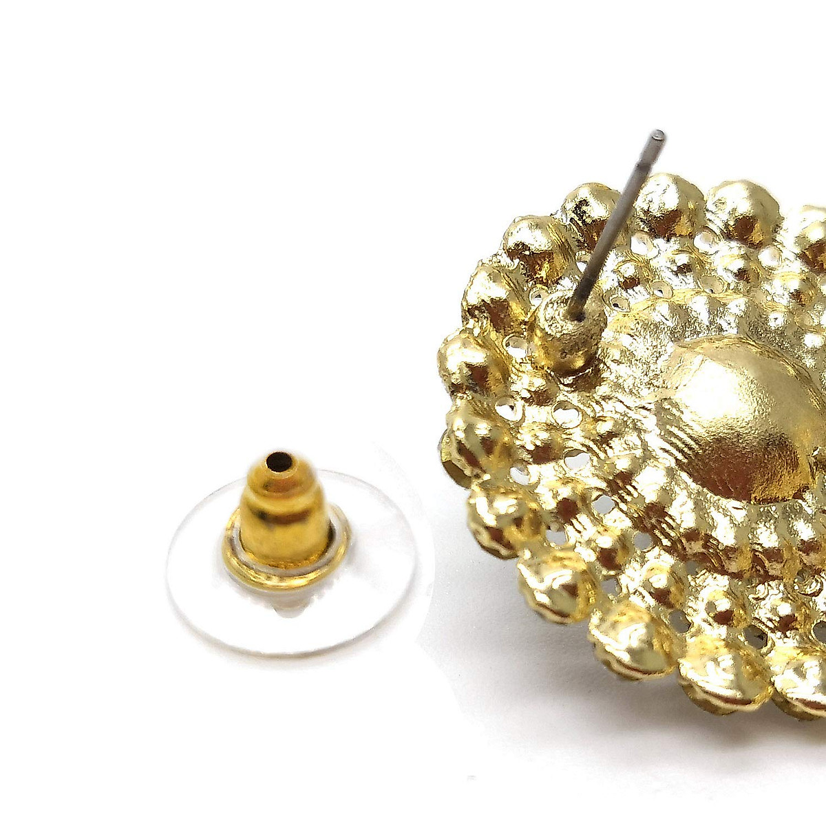 Wedding Rhinestone Synthetic Pearl Cluster Large Circle Flowers Long Drop Statement Earrings Elegant