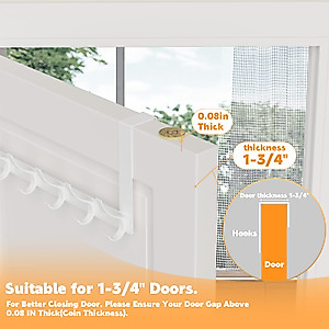 Peasulin Over The Door Hooks, Sturdy Door Hanger, Large Over The Door Towel Rack with 12 Hooks, Heavy Duty Easy to Install, for Bathroom, Bedroom，Kitchen，Hanging Towels, Coats (White).