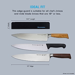 Messermeister 10” Chef’s Edge-Guard, Black - Fashionable & Functional Knife Protector for Chef’s & Wide-Blade Knives - 2 Blade Entry Notches - 10.5” x 1.9375”