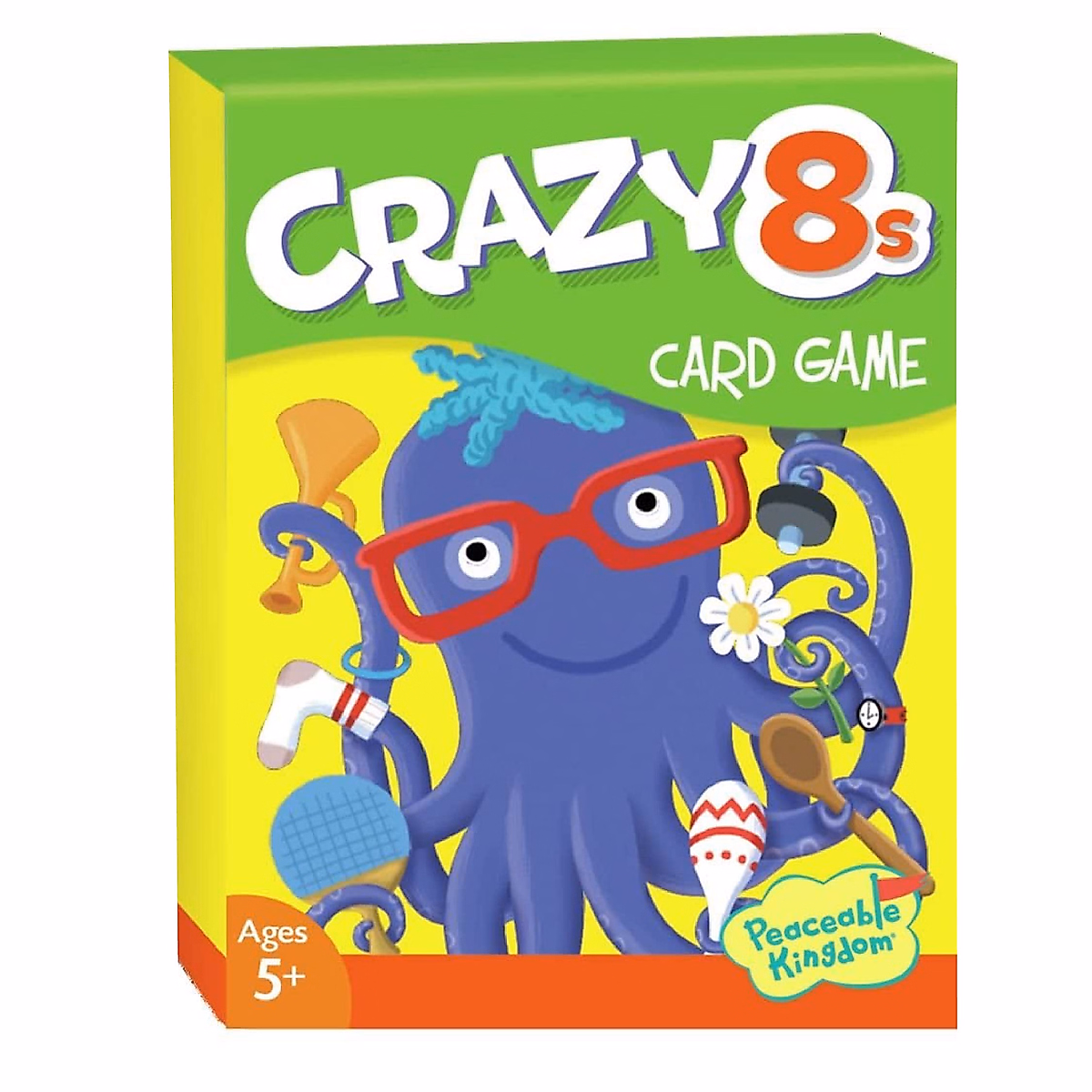 Peaceable Kingdom Crazy 8s Card Game for Kids - Funny Animal Illustrations