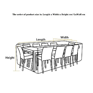 Patio Table and Chair Covers 136x110x33in/345x280x85cm/LxWxH Patio Covers for Outdoor Furniture Waterproof Outdoor Furniture Cover Heavy Duty Patio Furniture Covers Outdoor Sectional Sofa Set Cover