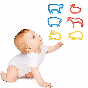 Animal Cookie Cutter, 6pcs Plastic Modelling for Kids Random Color Biscuit Cutter Cookie Cutter Toy