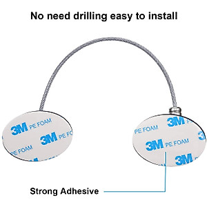 2 Pcs Multi-Function Locks with 3M Strong Adhesive - Refrigerator Door Locks, Mini Fridge Lock, File Cabinet Lock, Drawer Lock, Lock for Cabinet for Child Safety and Privacy (Black)