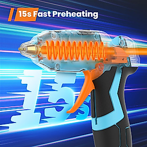 Cordless Hot Glue Gun, GoGonova 15s Fast Preheating Glue Gun, 5Ah Built-in Battery Hot Melt Glue Gun, Smart Power-Off, Kit with 25 Pcs Premium Mini Glue Sticks and USB-C Charging Port