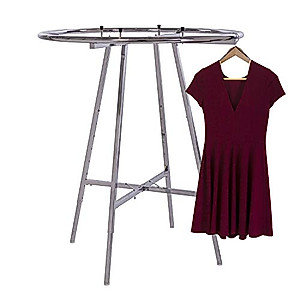 Econoco Display Rack Round – Round Folding Rack, 42” Diameter Folding Round Clothes Rack, Folding Round Garment Rack, Folding Display Rack, Chrome