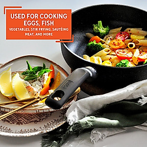 IMUSA 9in Gusto Cast Aluminum Speckled Nonstick Fry Pan with Soft Touch Handle, Gray