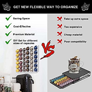 Nespresso Pods Holder for Coffee Pod Holder, k-Cup Organizer Storage on Coffee Bar Accessories And Organizer Wall Mount Under Cabinet Coffee Maker