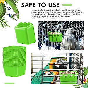 Maxdot 20 Pcs Cage Cups Chicken Feeder Waterer 16 oz Birds Feeders Hanging Bunny Cage Feeder Chicken Water Bowl for Pet Parrot Rooster Parakeet Gamefowl Poultry Pigeon Wire Cage (Green)