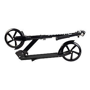 Retrospec Ripper-500 2-Wheel Kick Scooter for Kids 8+ and Adults with Padded Handlebars, PU Wheels, and Grippy Deck, Black