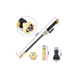 Hicks Ridge Garden Hose Nozzle Sprayer Heavy Duty - High Power Water Wand - Pressure Washer Gun Attachment For Hose - Power Washer Hose Jet Nozzle Wand - Garden Hose Wand - High Pressure Hose Nozzle