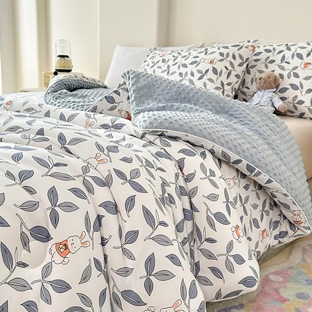 AOPPLSOT Winter Comforter Queen Size, Heavy Warm Quilt for Winter, Fluffy Quilts, Cotton+ Fiber, Thickened Winter Blanket,M,150 * 200cm 3kg