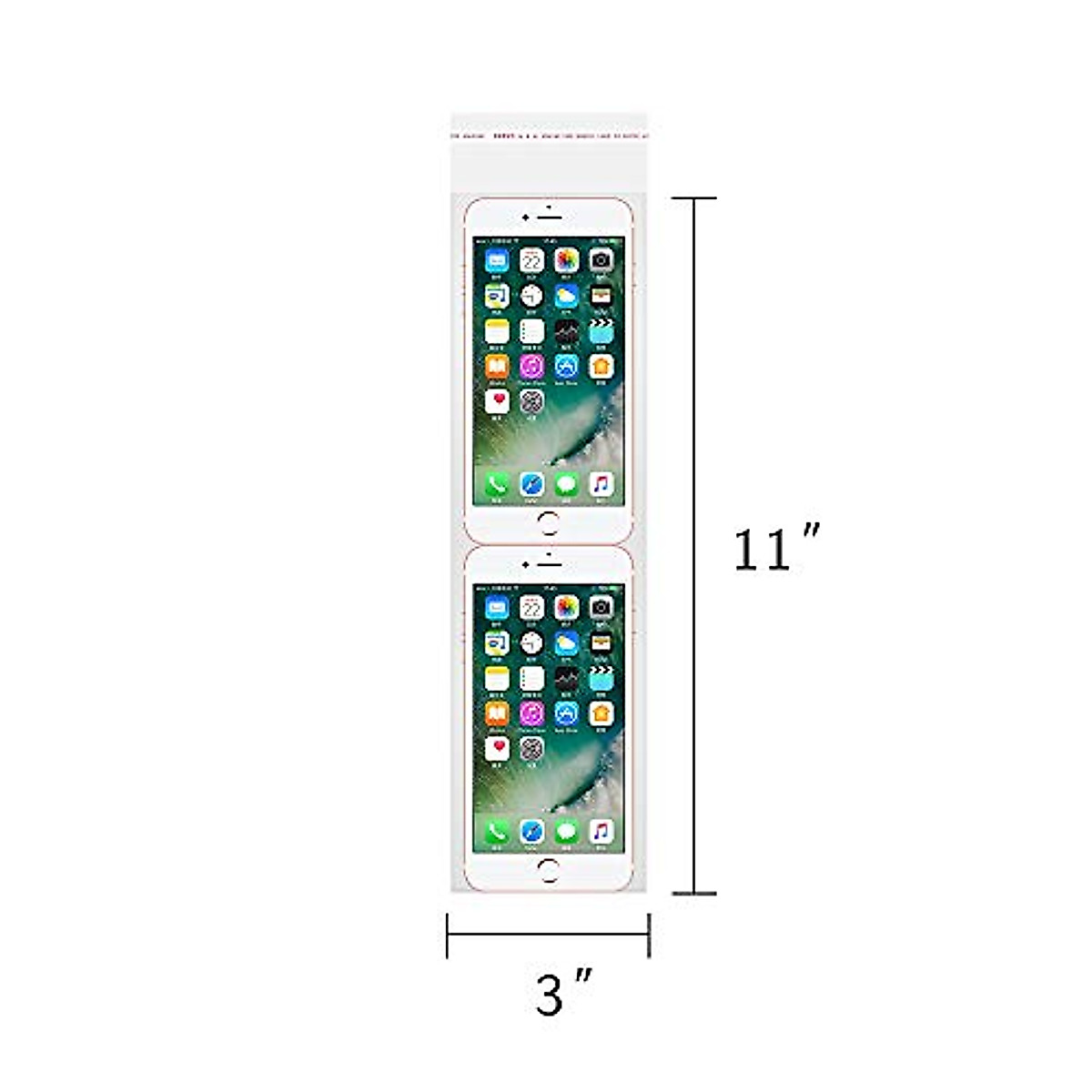 300ct 3x11" Long Self Sealing Cello Bags Clear Cellophane Bags 1 Mil Resealable Poly Bags for Utensils Bakery Cookies Candy Christmas Gifts Necklace Jewelry 5 Sizes to Choose from