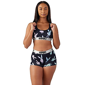 PSD Women's Playboy Glow Sports Bra, Black, M
